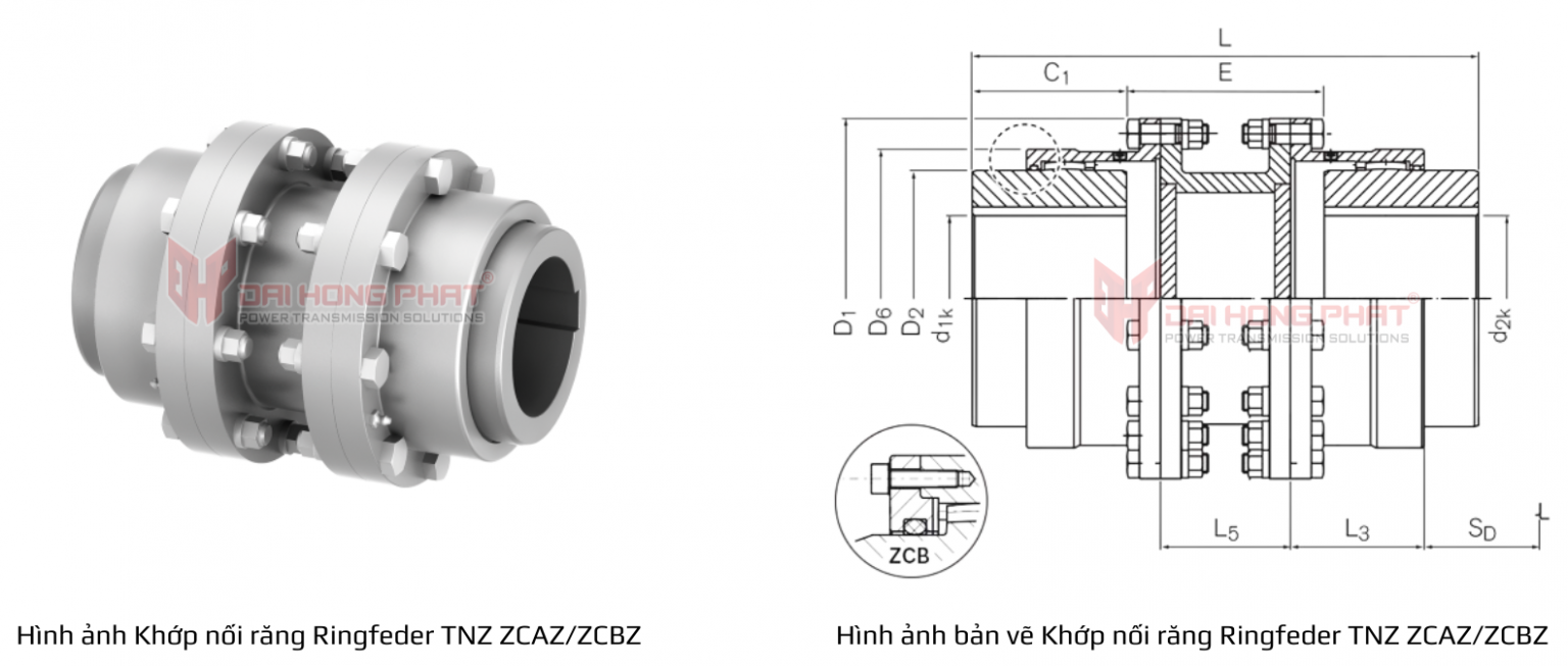 KHỚP NỐI RĂNG RINGFEDER TNZ ZCAZ/ZCBZ - Đại Hồng Phát